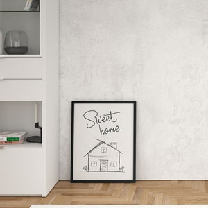 Printable Home Sweet Wall Art Wall Decor Scandinavian Wall - Etsy