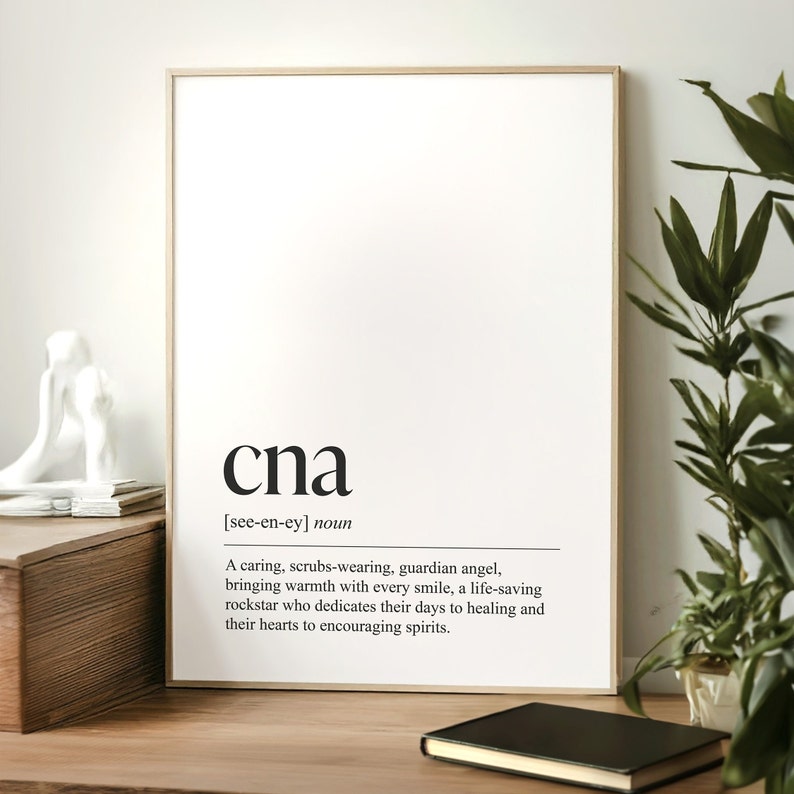 CNA Definition Wall Art Office Decor for Workspace Decor Gift for ...