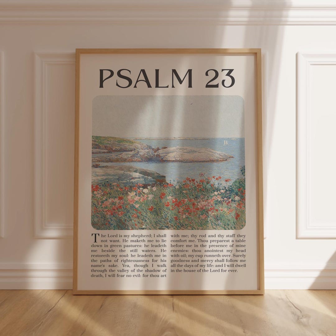 Psalm 23 KJV Scripture Wall Art Bible Verse Poster for Christians ...