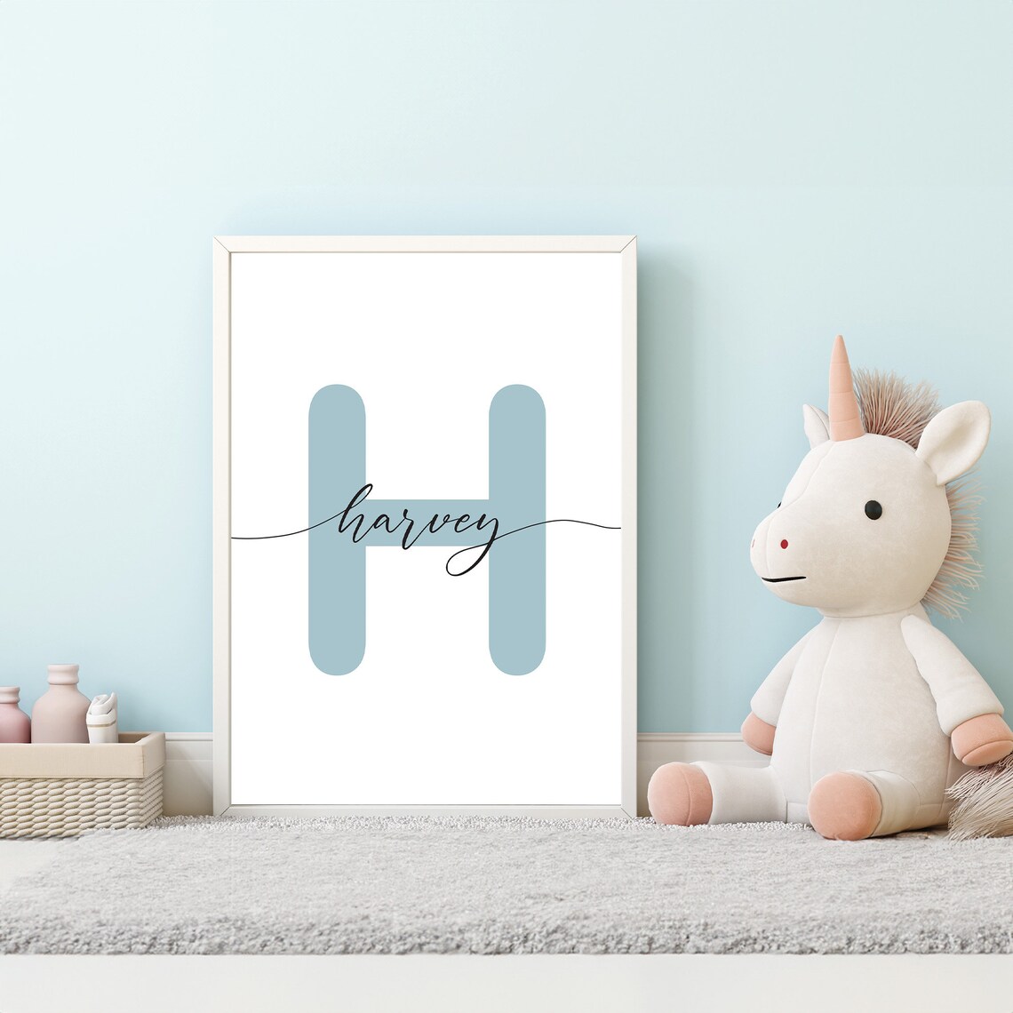 Custom Kids Wall Art With Modern Name Printable Art, Custom Nursery ...