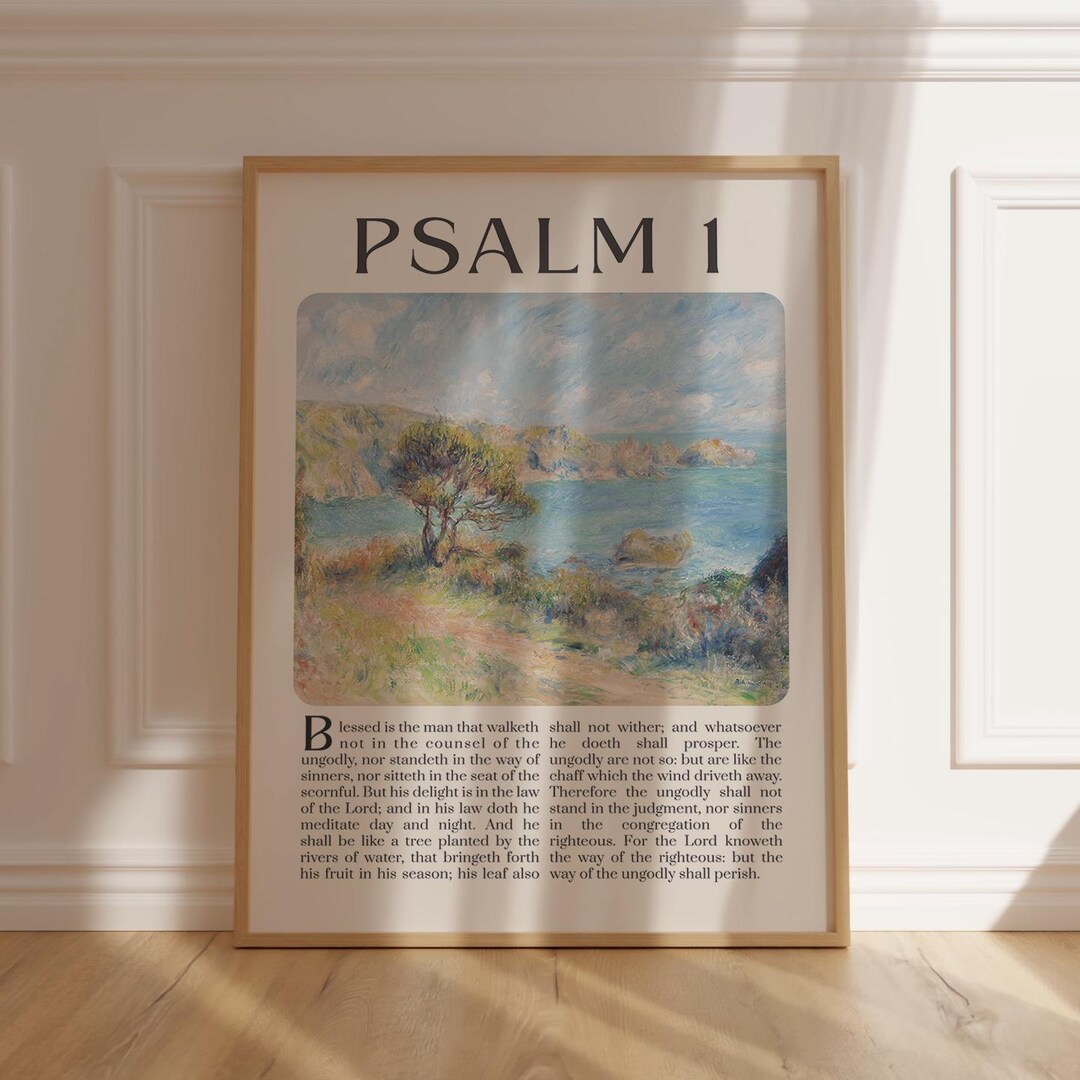 Vintage Psalm 1 Scripture Wall Art Printable Bible Verse Poster ...