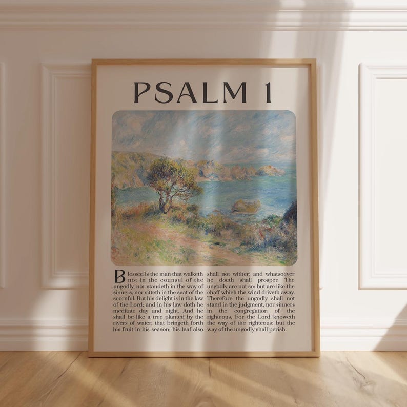Vintage Psalm 1 Scripture Wall Art Printable Bible Verse Poster ...