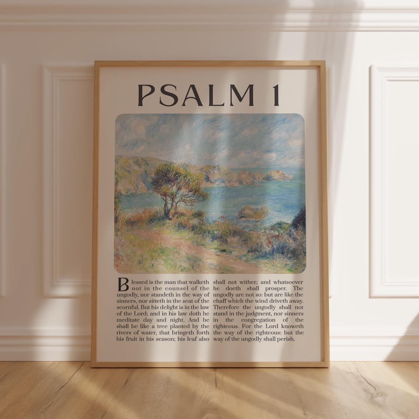 Vintage Psalm 1 Scripture Wall Art Printable Bible Verse Poster ...