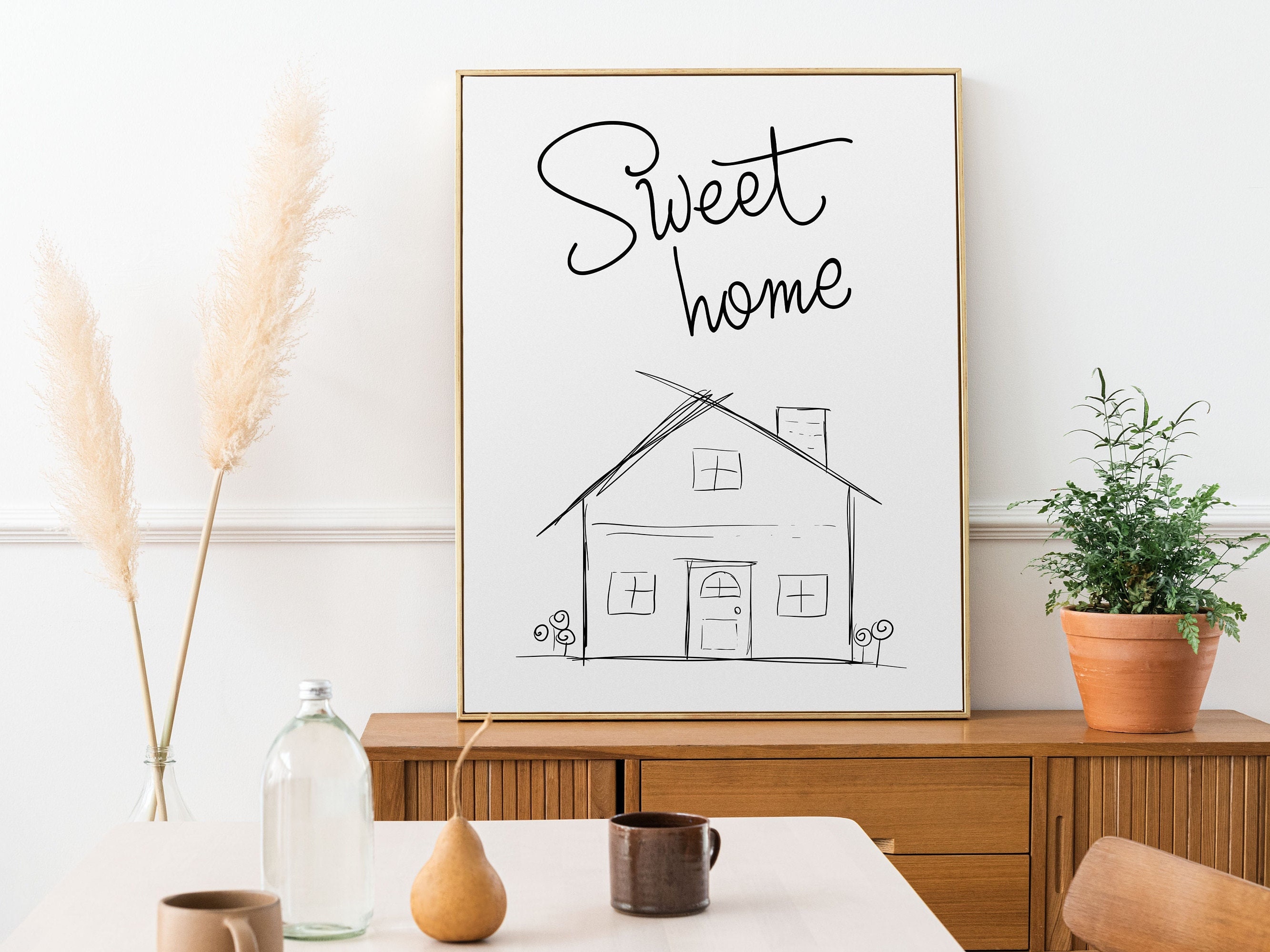 Printable Home Sweet Wall Art Wall Decor Scandinavian Wall - Etsy