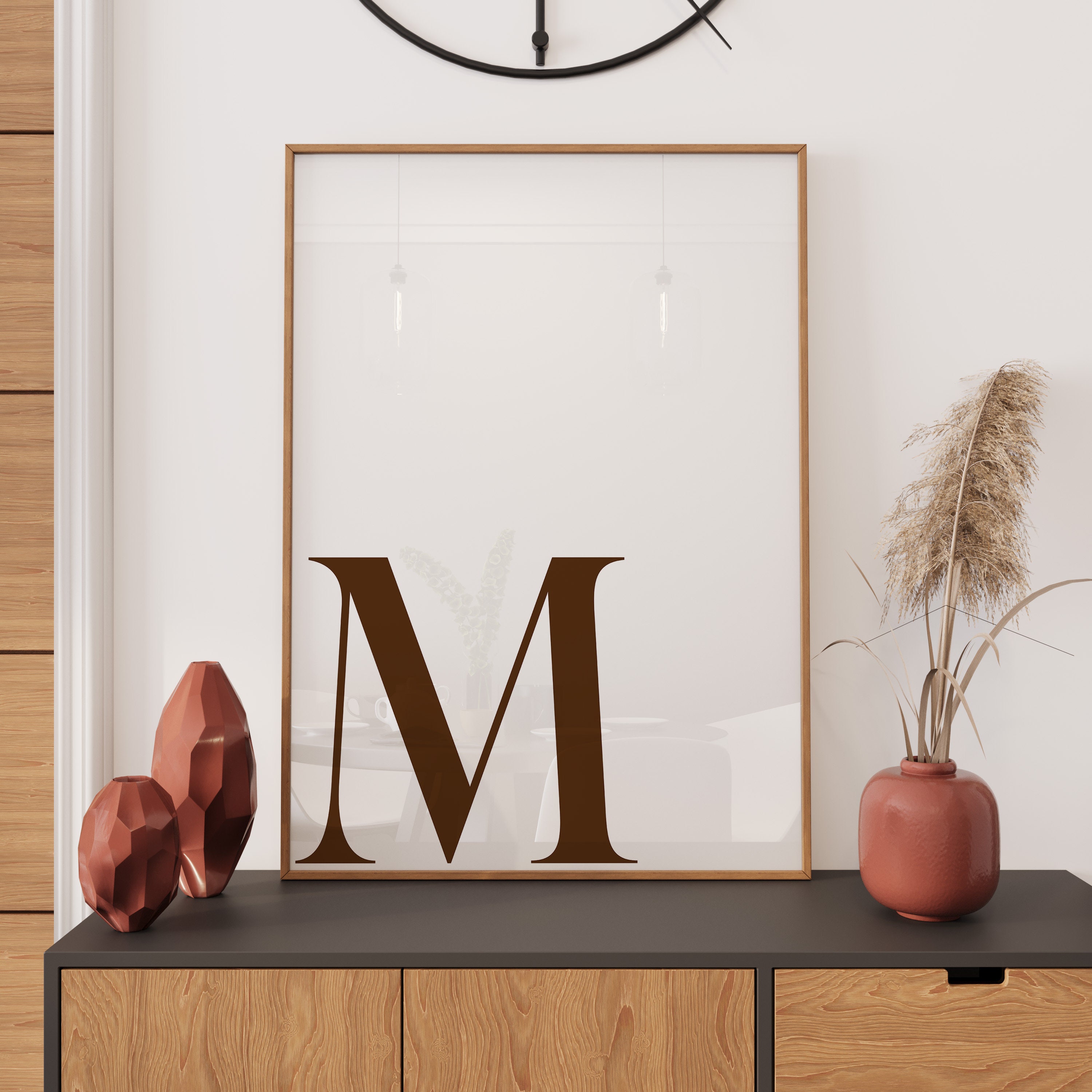 Custom Modern Uppercase Name Initial, Minimalist Alphabet Art Letter ...