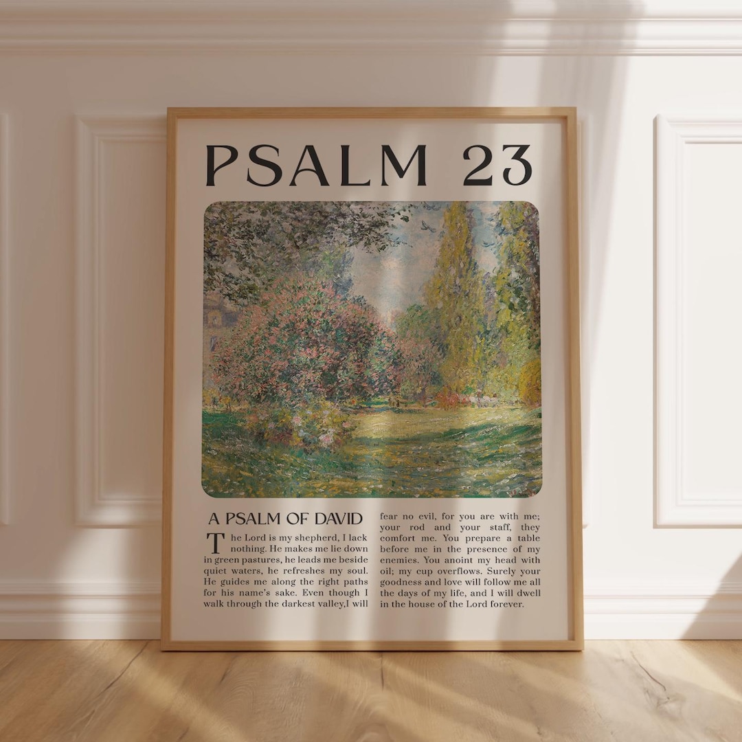 Psalm 23 Vintage Scripture Wall Art Printable Bible Verse Poster for ...