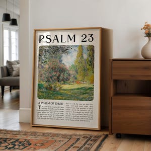 Psalm 23 Scripture Wall Art Bible Verse Poster for Christians Vintage ...