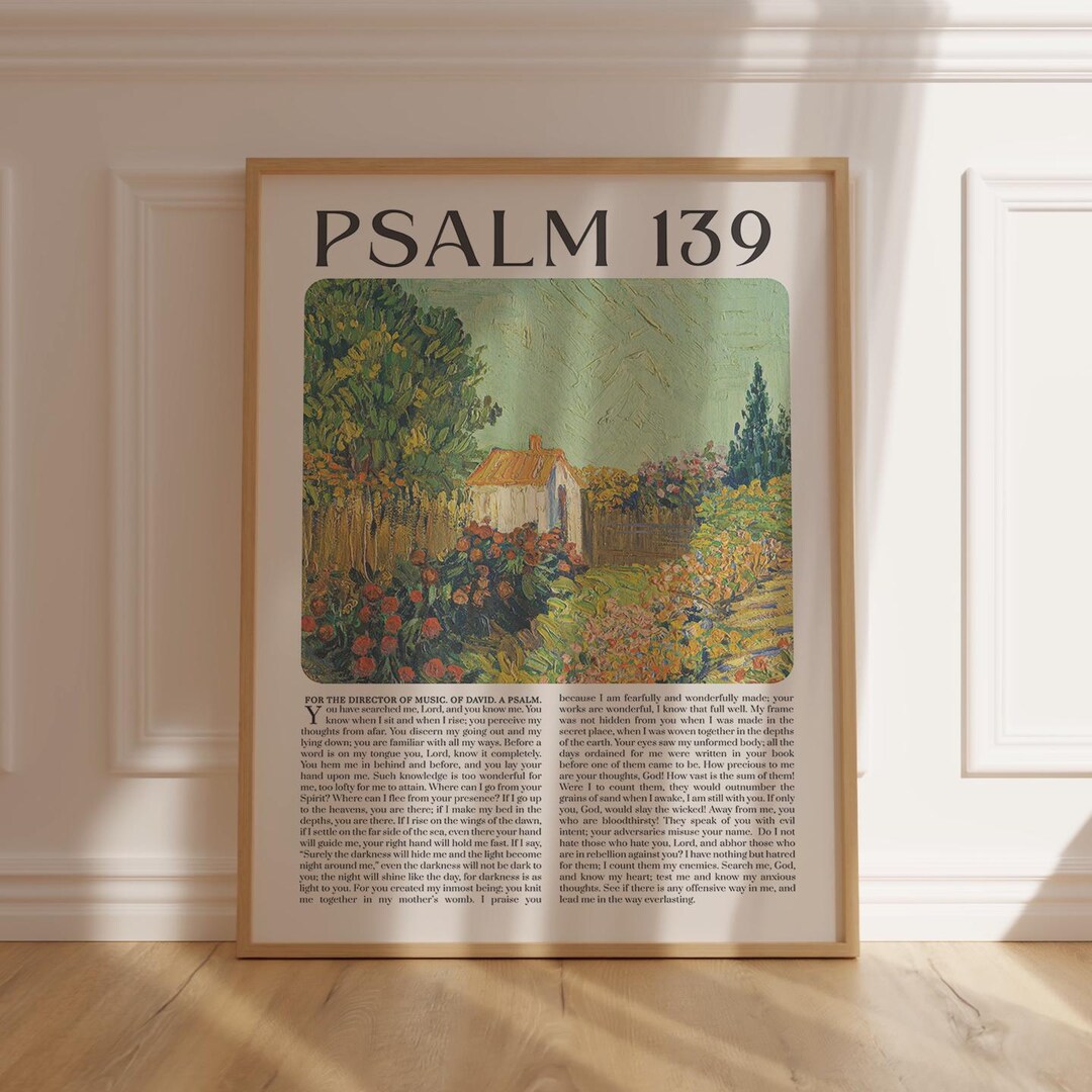 Psalm 139 NIV Scripture Wall Art Christian Wall Decor Christian Gifts for Her Him Bible Verse ...
