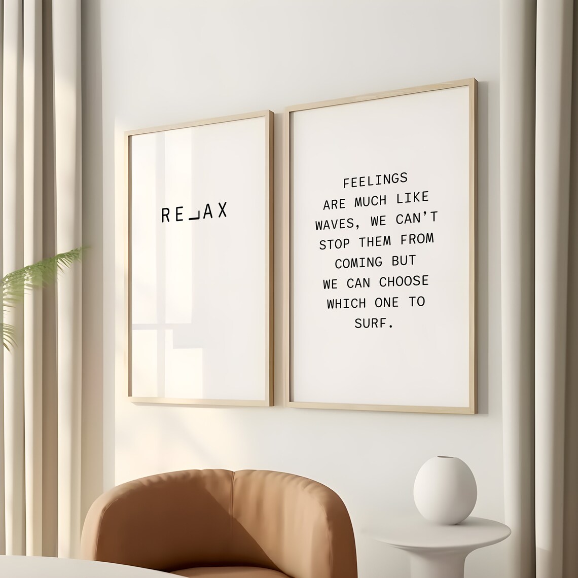 Feelings Are Much Like Waves Printable Poster Affirmation Wall Art Set ...