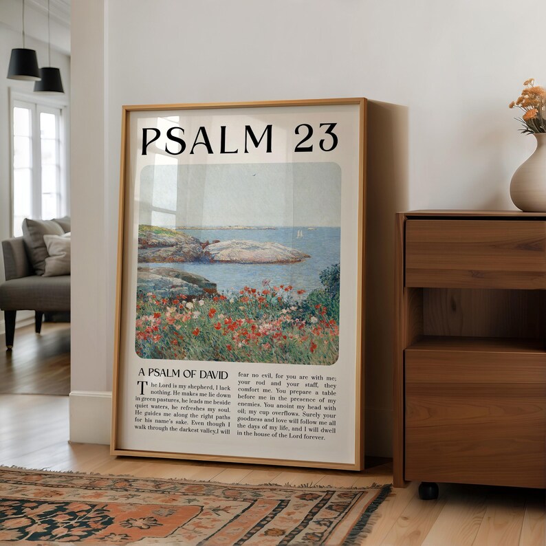 Set of 3 Psalm 23, 91, 121 Scripture Wall Art Printable Vintage ...