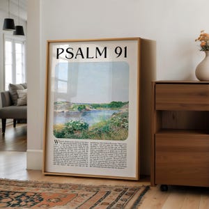 Christian Scripture Wall Art Psalm 91 Bible Verse Poster Digital ...