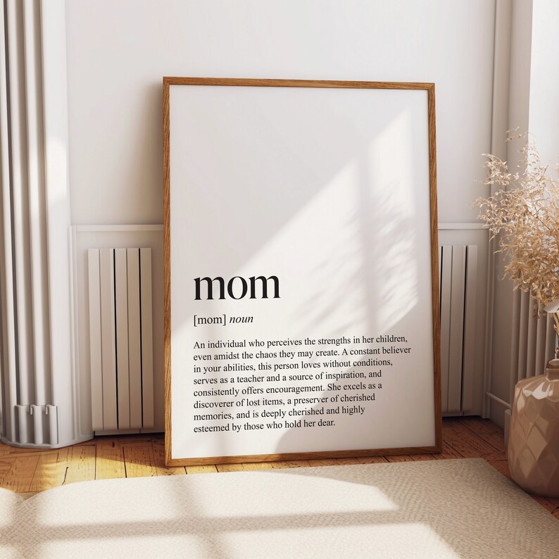 Mom Definition Printable Art Heartfelt Mother's Day Wall Decor Perfect ...