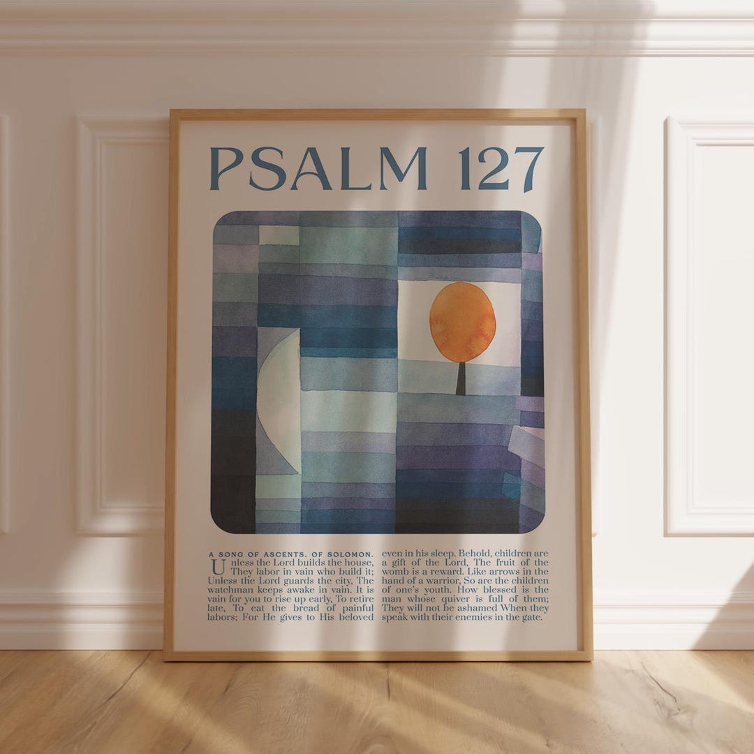 Affiche imprimable de versets bibliques d'art mural Psaume 127 vintage ...