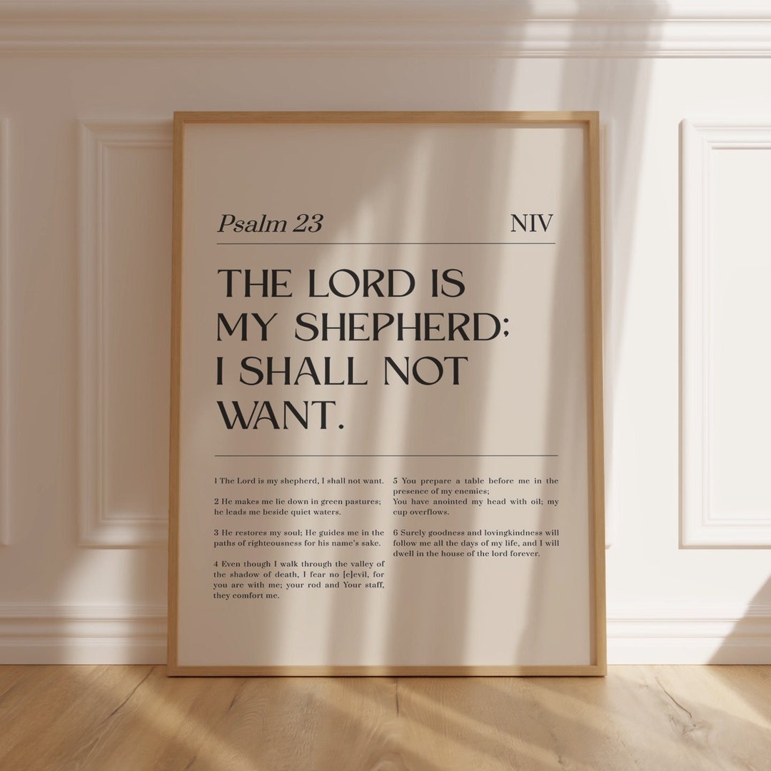 Psalm 23 Scripture Wall Art Bible Verse Poster for Christians Vintage ...