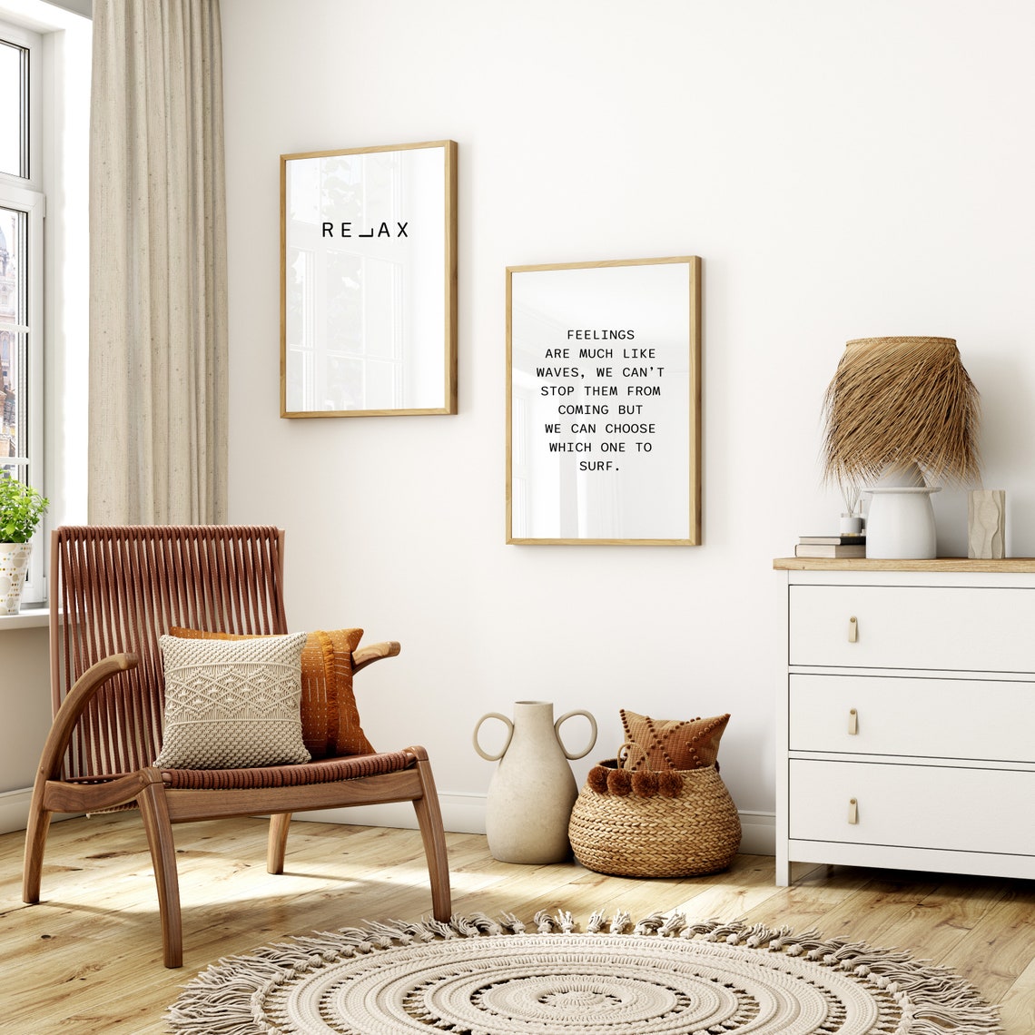 Feelings Are Much Like Waves Printable Poster Affirmation Wall Art Set ...