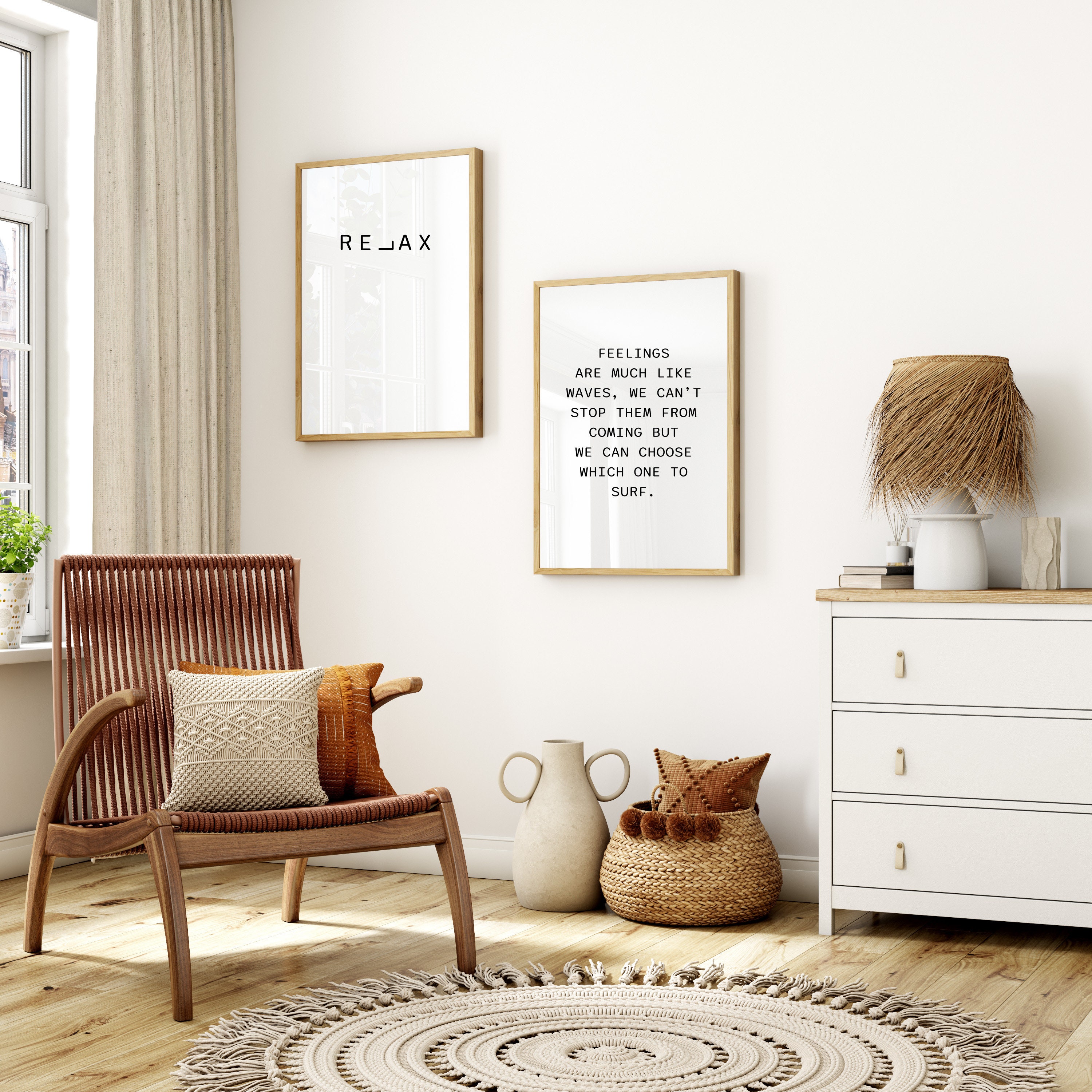 Feelings Are Much Like Waves Printable Poster Affirmation Wall Art Set ...