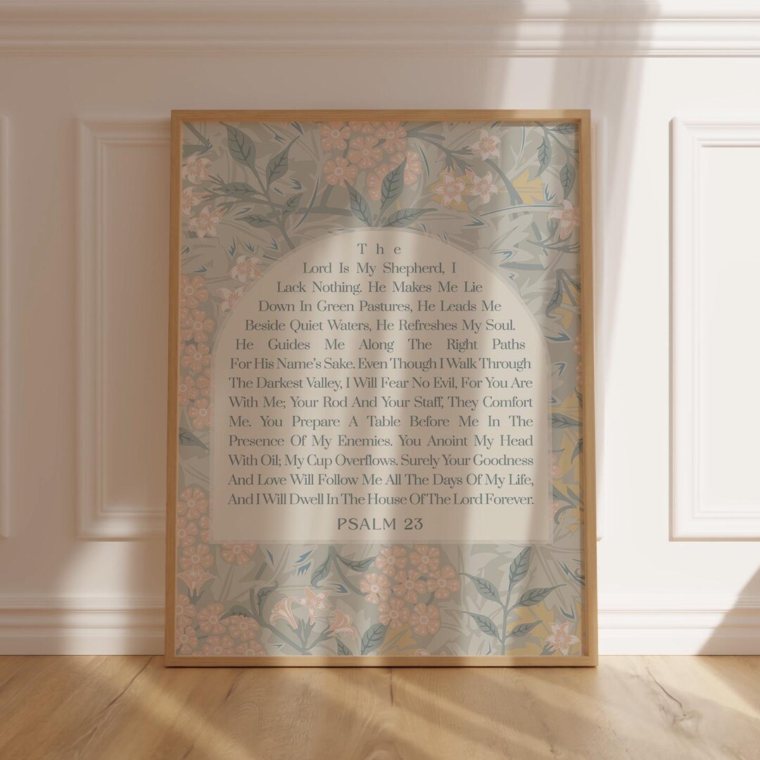 Psalm 23 Scripture Wall Art Christian Wall Decor Christian Gifts for ...
