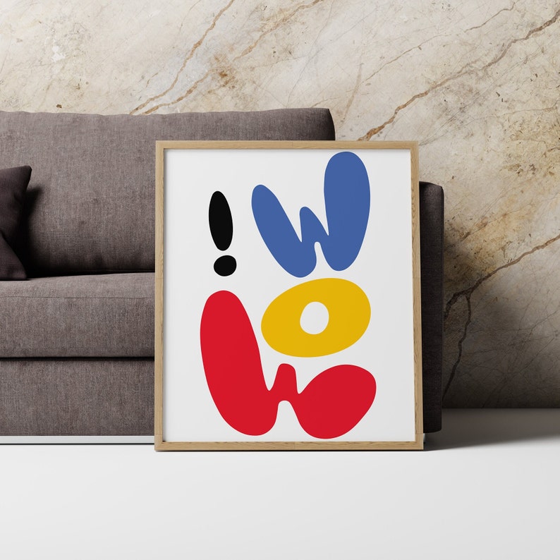 Wow Print Wow Art Trendy Prints Colourful Poster Typography Print ...
