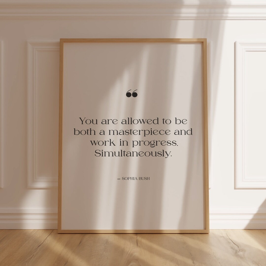 Work in Progress Quote Printable Wall Art Feminine Feminist Office ...