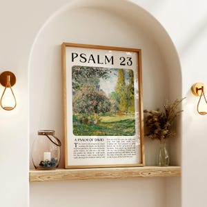 Psalm 23 Scripture Wall Art Bible Verse Poster for Christians Vintage ...