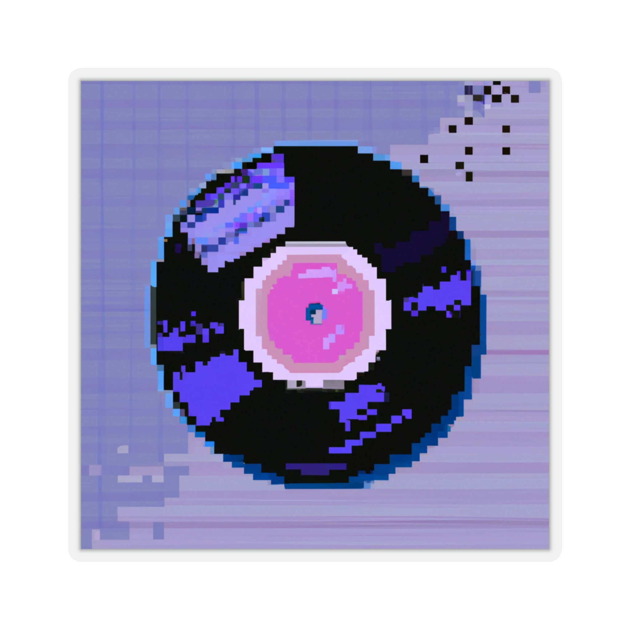 Pixel Art Vaporwave DJ Sticker Pixel Art Stickers 8-bit Vinyl Record ...