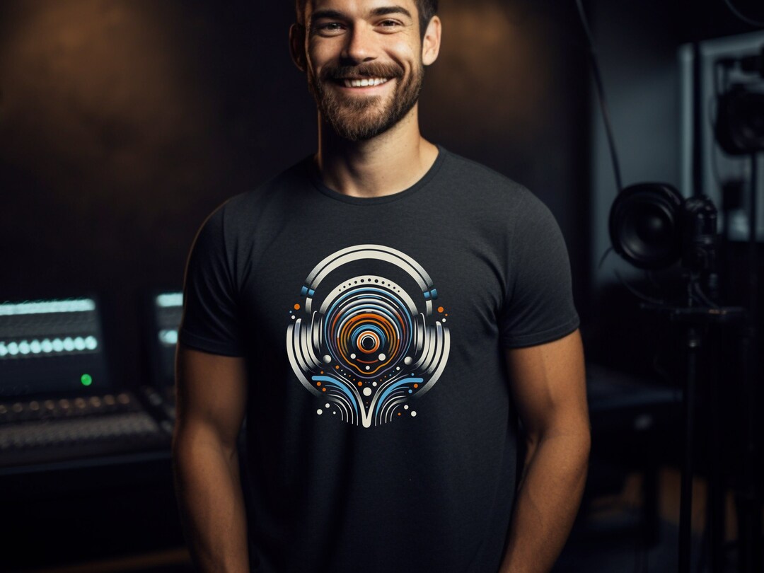 Abstracte kunst muziekliefhebber shirt abstracte hoofdtelefoon Tee ...