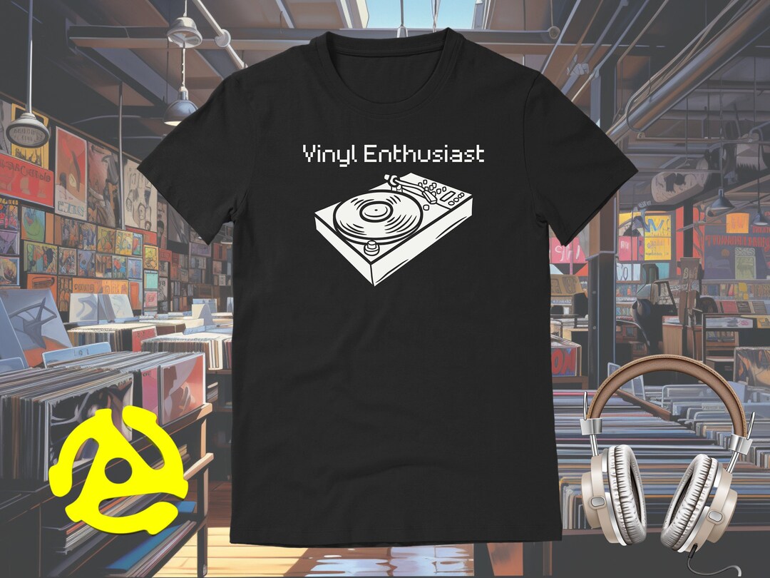 Vinyl Enthusiast Turntable Shirt, Love for Vinyl, Turntable Tee, Gift ...