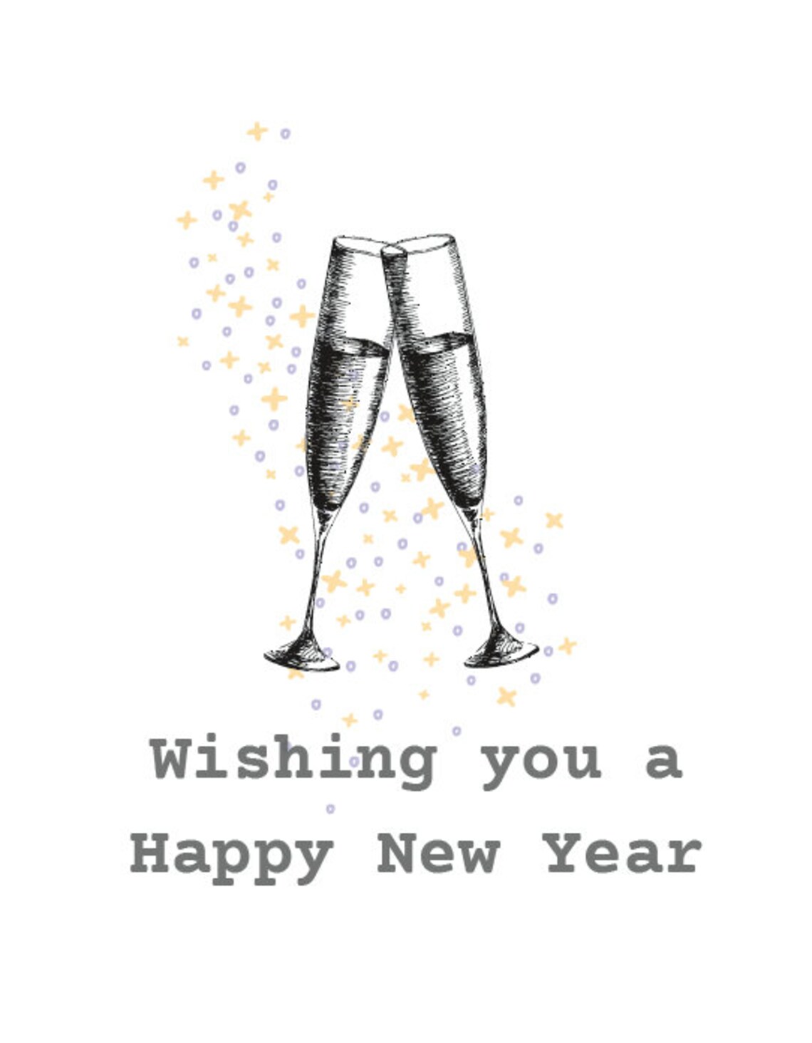 Digital | Printable New Years Card | Minimalistic - Etsy