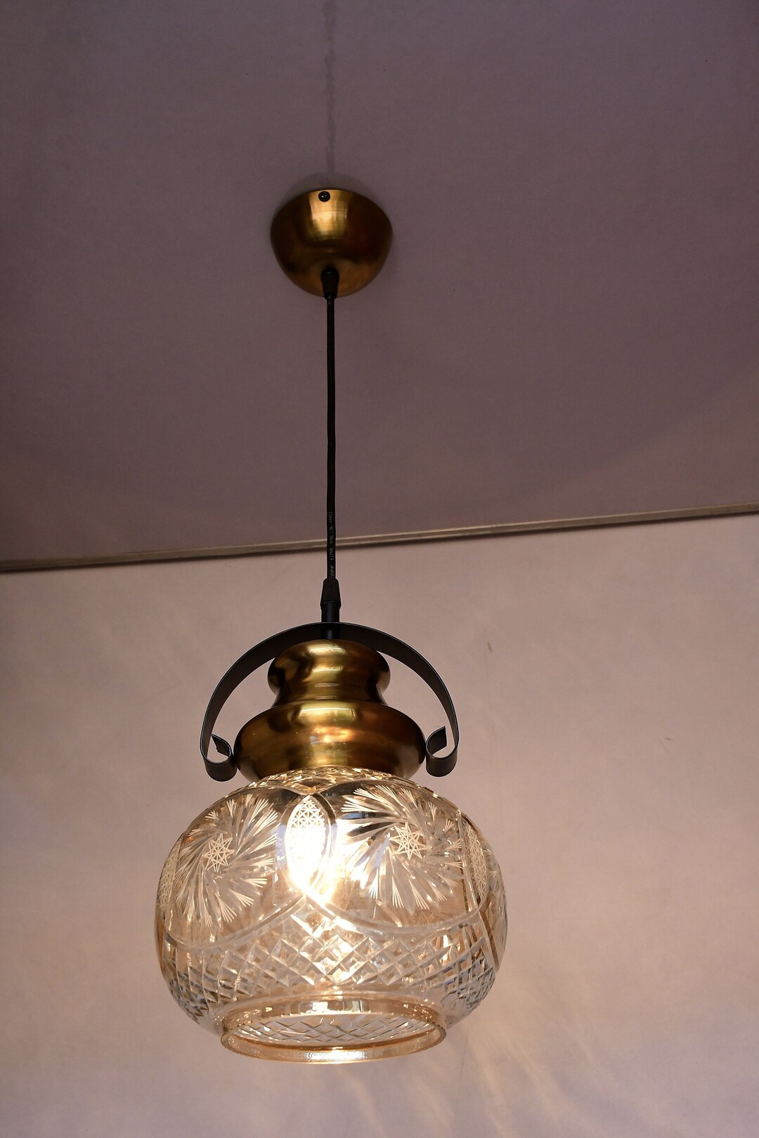 Beautiful Handmade Glass Hanging Light With Metal Fitting - Etsy