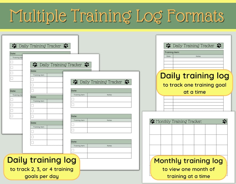 Dog Training Log | Dog Training Journal | Dog Training Tracker | Dog ...