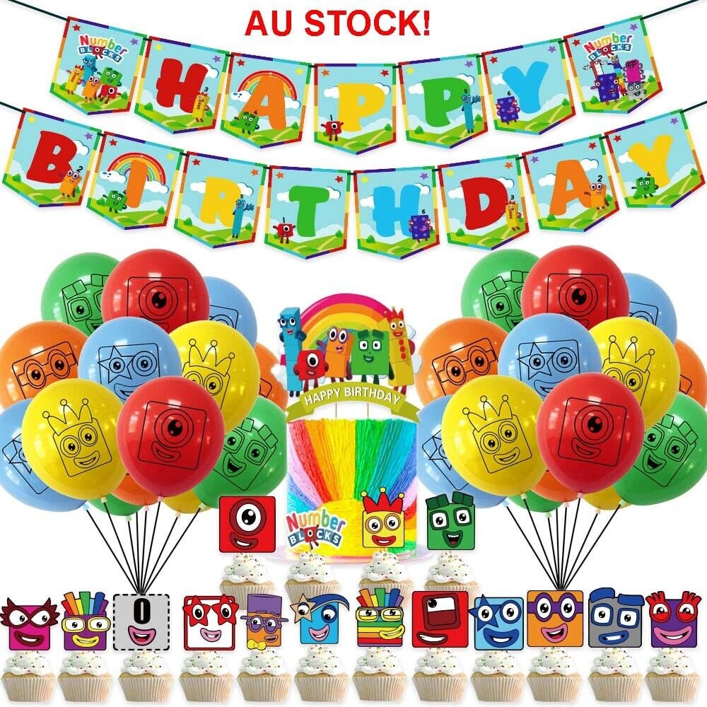 Numberblocks Birthday Party Supplies Banner Balloons Toppers - Etsy Canada