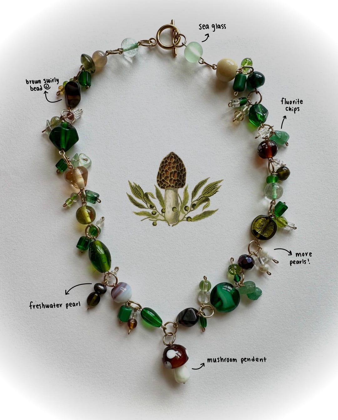 Handmade Beaded Cottagecore Clutter Charm Necklace - Etsy