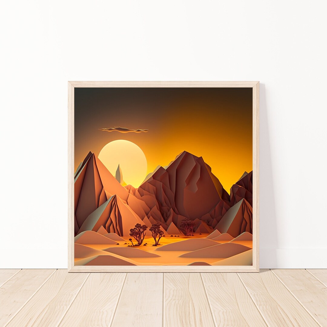 Desert Scene Paper Quilling Art-desert at Sunset Wall Art-southwest ...