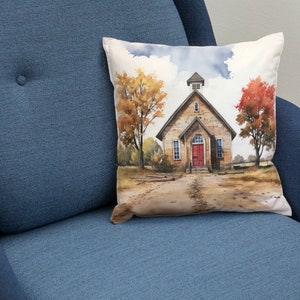 Watercolor One Room Schoolhouse Wall Art-gift for Teacher-country Chic ...