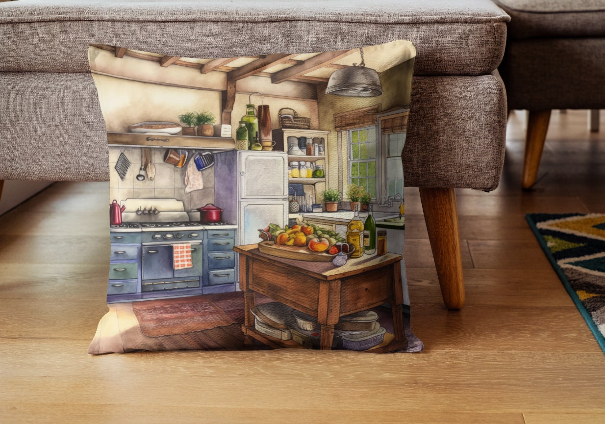 Watercolor Vintage Country Kitchen Wall Art-country House Decor ...