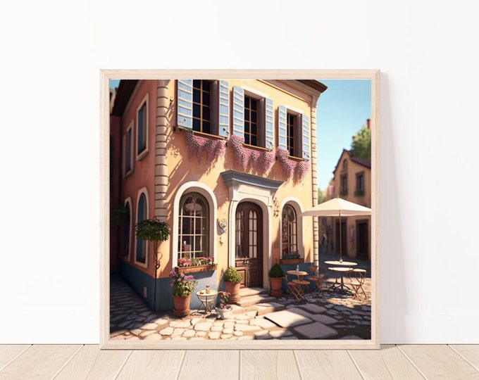 Vintage Parisian Cafe Print, French Bistro Wall Art (digital Download ...