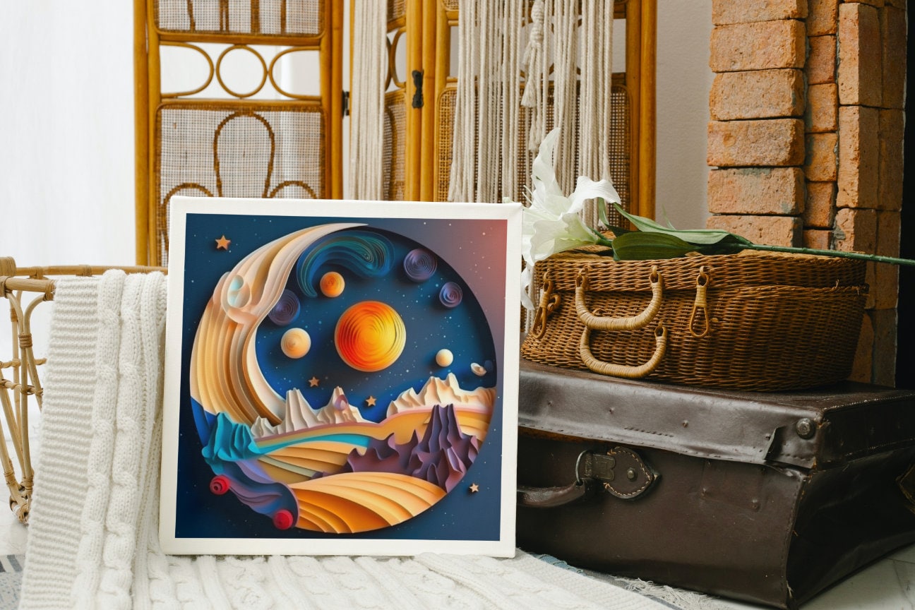 Galaxy Paper Quilling Art-planets and Stars Wall Art-space Kids Room ...