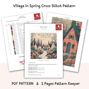 Village Cross Stitch Pattern, Whimsical Cross Stitch, Houses Cross ...