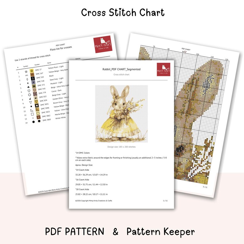 Vintage Easter Bunny Cross Stitch Pattern, Cottagecore Spring Cross ...