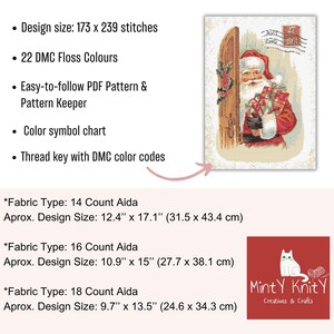Christmas Postage Stamps Cross Stitch Pattern, Santa Christmas Gift ...