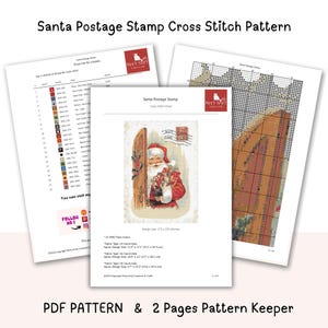 Christmas Postage Stamps Cross Stitch Pattern, Santa Christmas Gift ...