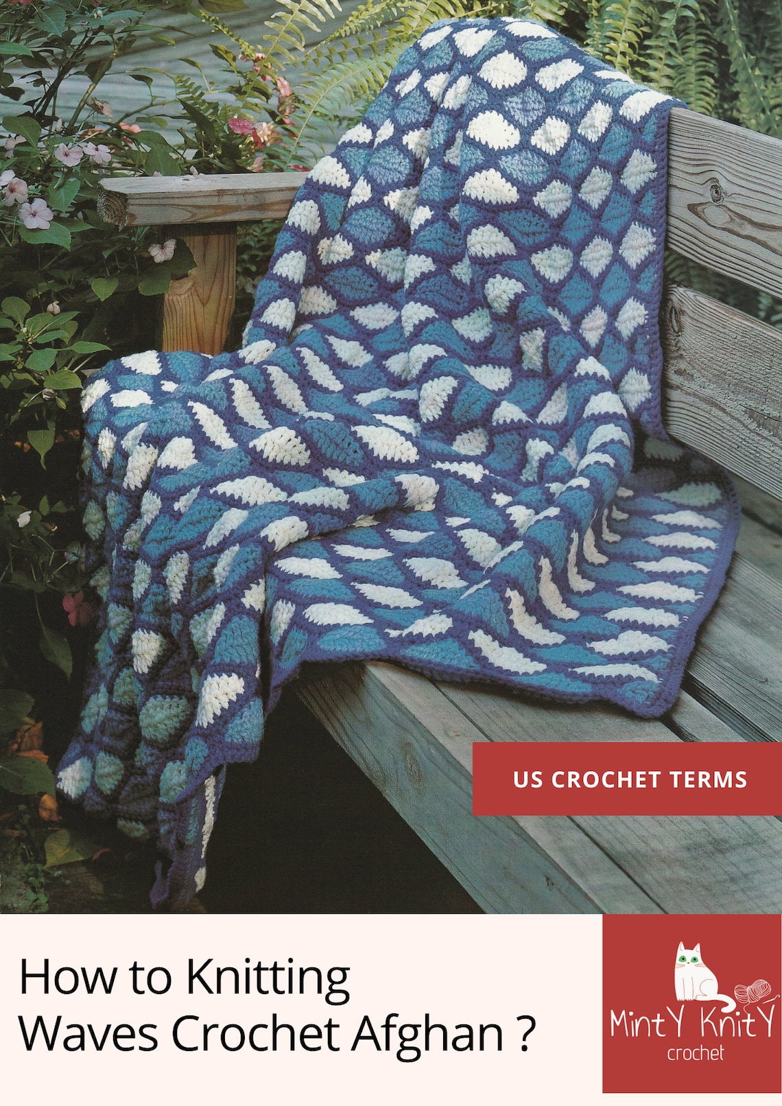 Vintage Waves Afghan Crochet Pattern Worsted Blanket, Ocean Water ...
