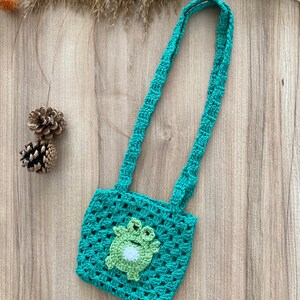 Small Cute Froggy Green Crochet Shoulder Bag ,cute Animal Knitted ...