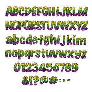 Mardi Gras Doodle Letters With Clip Art PNG Files, Mardi Gras Carnival ...