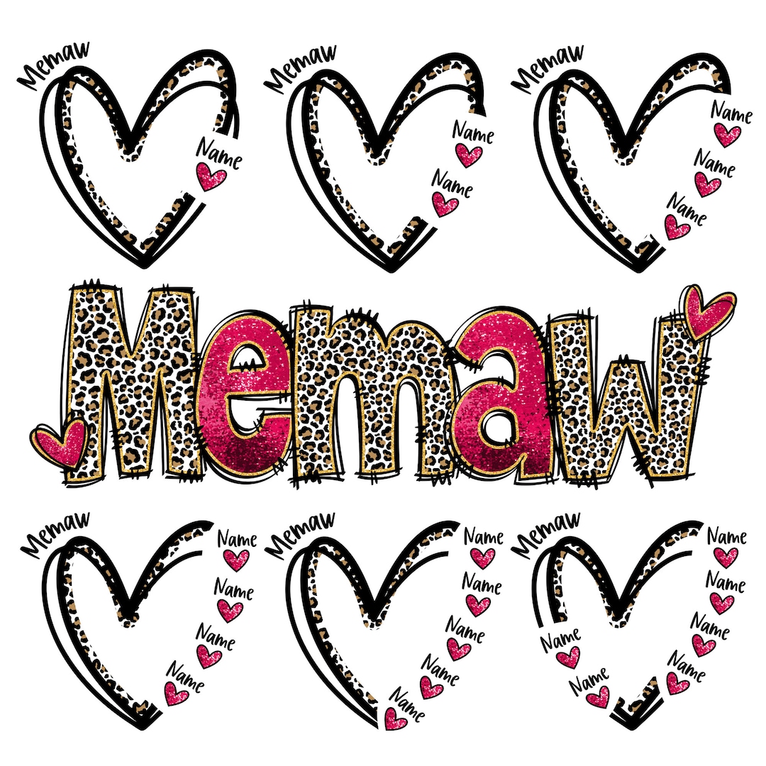 Memaw Png, Valentines Sublimation Design, Valentine’s Day Sublimation ...