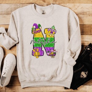 Mardi Gras Doodle Letter, Add Your Own Name, Personalized Custom Name ...