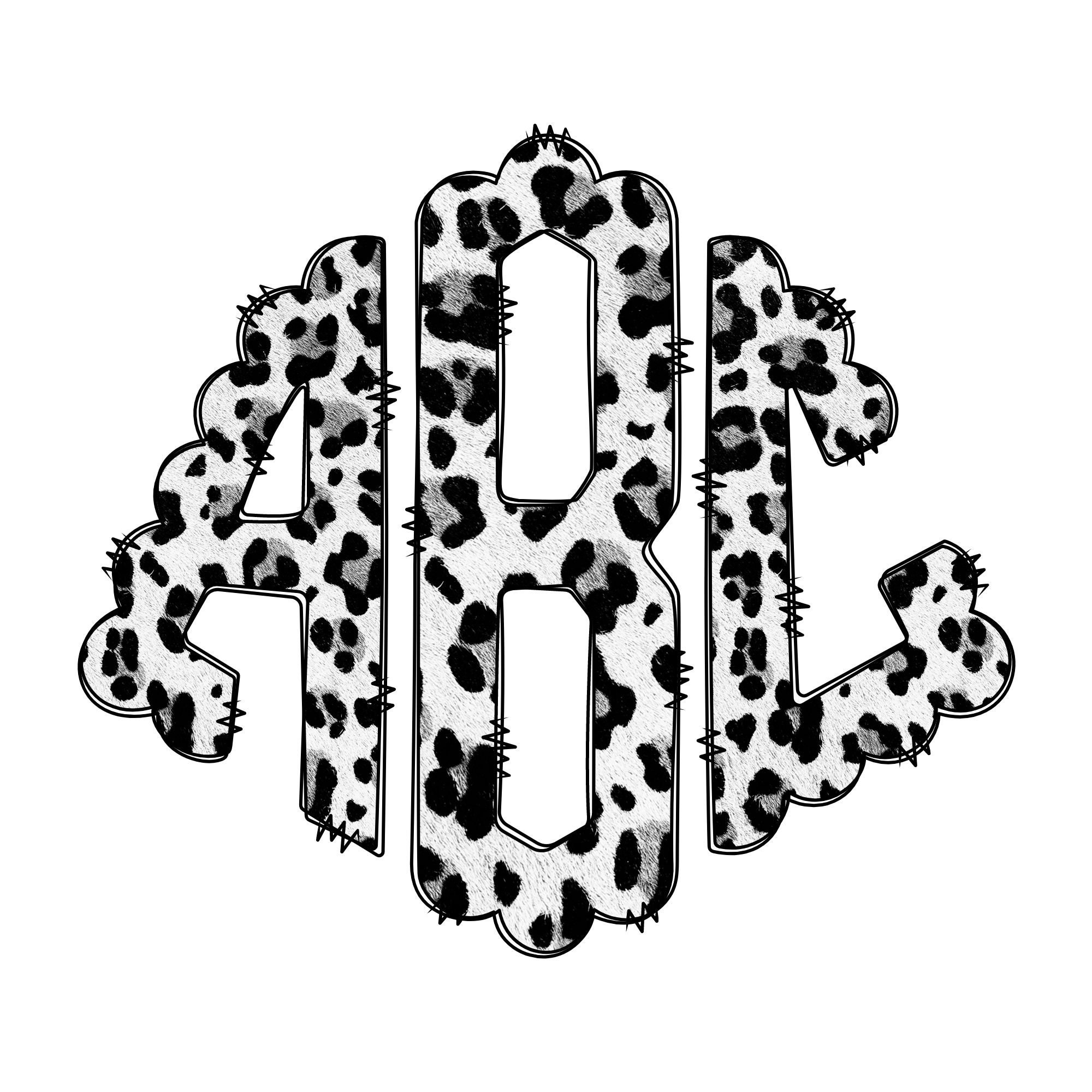 Leopard Monogram Letters Sublimation PNG Hand Drawn Doodle - Etsy