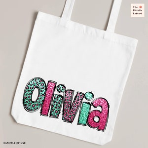 Spring Sequin Leopard Doodle Letters Alphabet Set, Bright Colorful ...