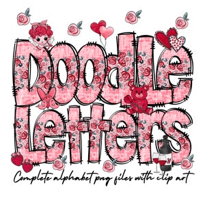 Valentines Day Alphabet With Clip Art PNG Files, Make Your Own Name ...