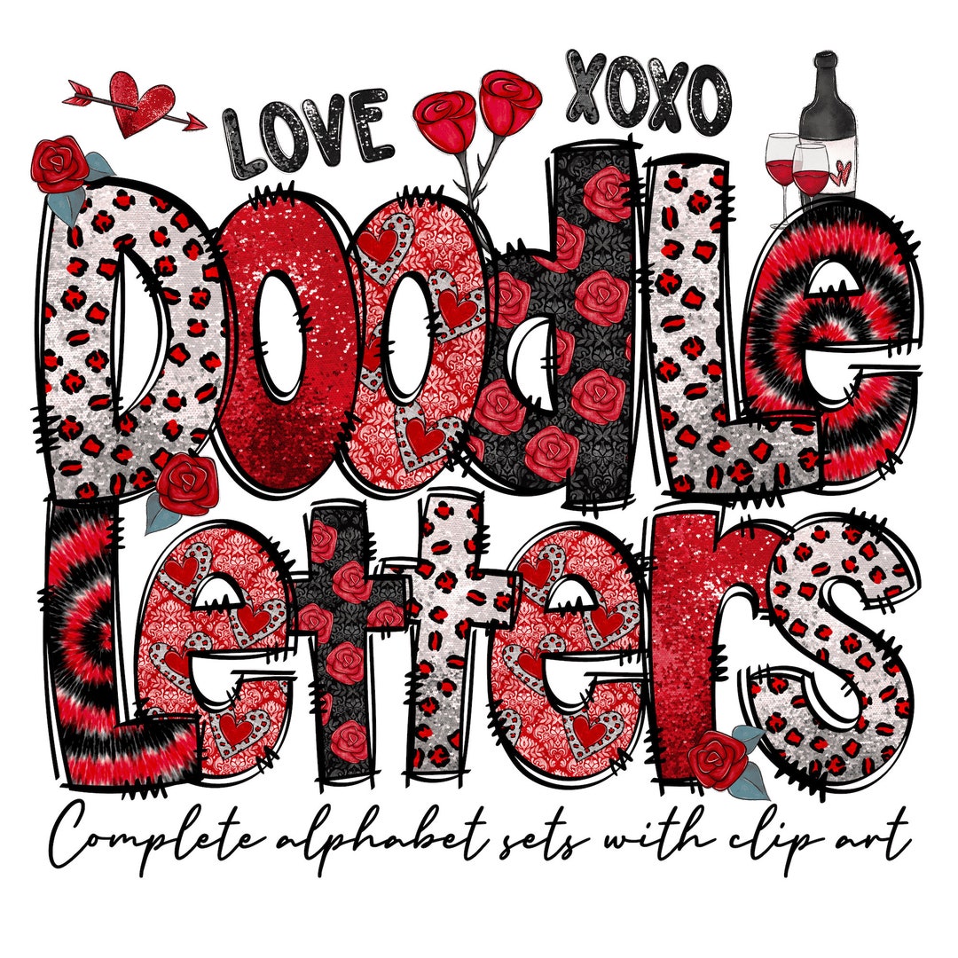 Valentines Day Alphabet With Clip Art PNG Files, Make Your Own Name ...
